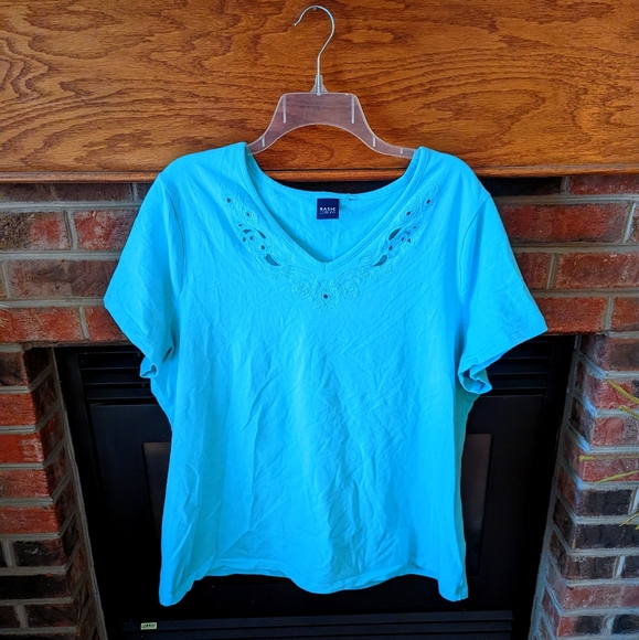 Basic Editions | Tops | Basic Editions Blue Top Womens Plus Size X | Poshmark